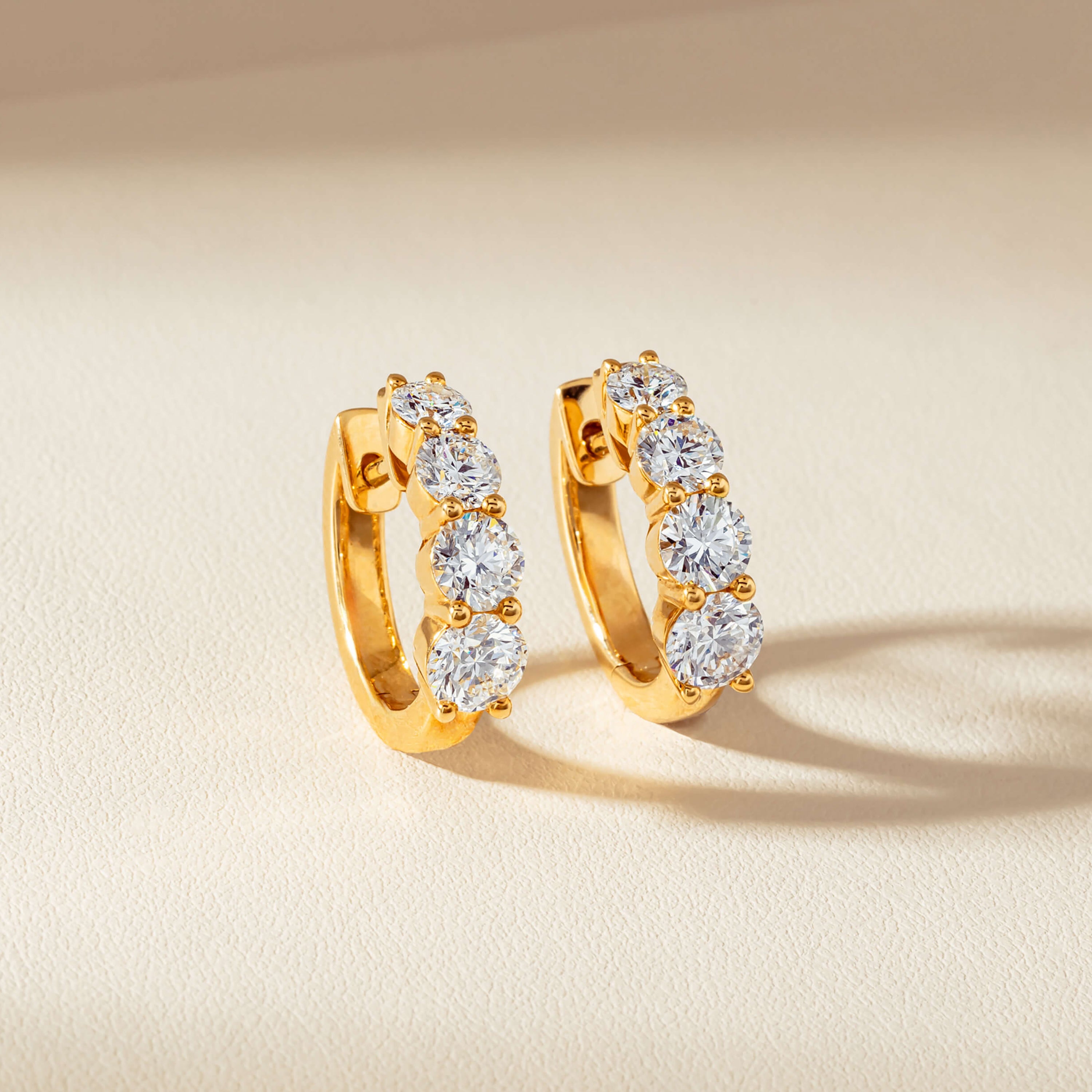18ct Yellow Gold 3.87ct Diamond Panorama Hoop Earrings - W&H – Walker ...
